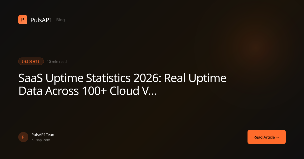 SaaS Uptime Statistics 2026: Real Data from 100+ Vendors